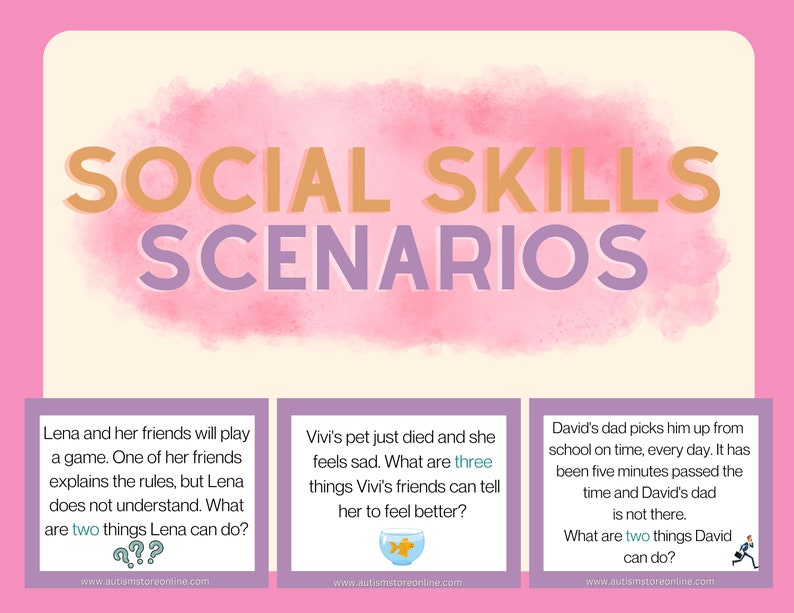 Social Skills Scenarios, Conversation Prompts, Autism, SPED, Special ...