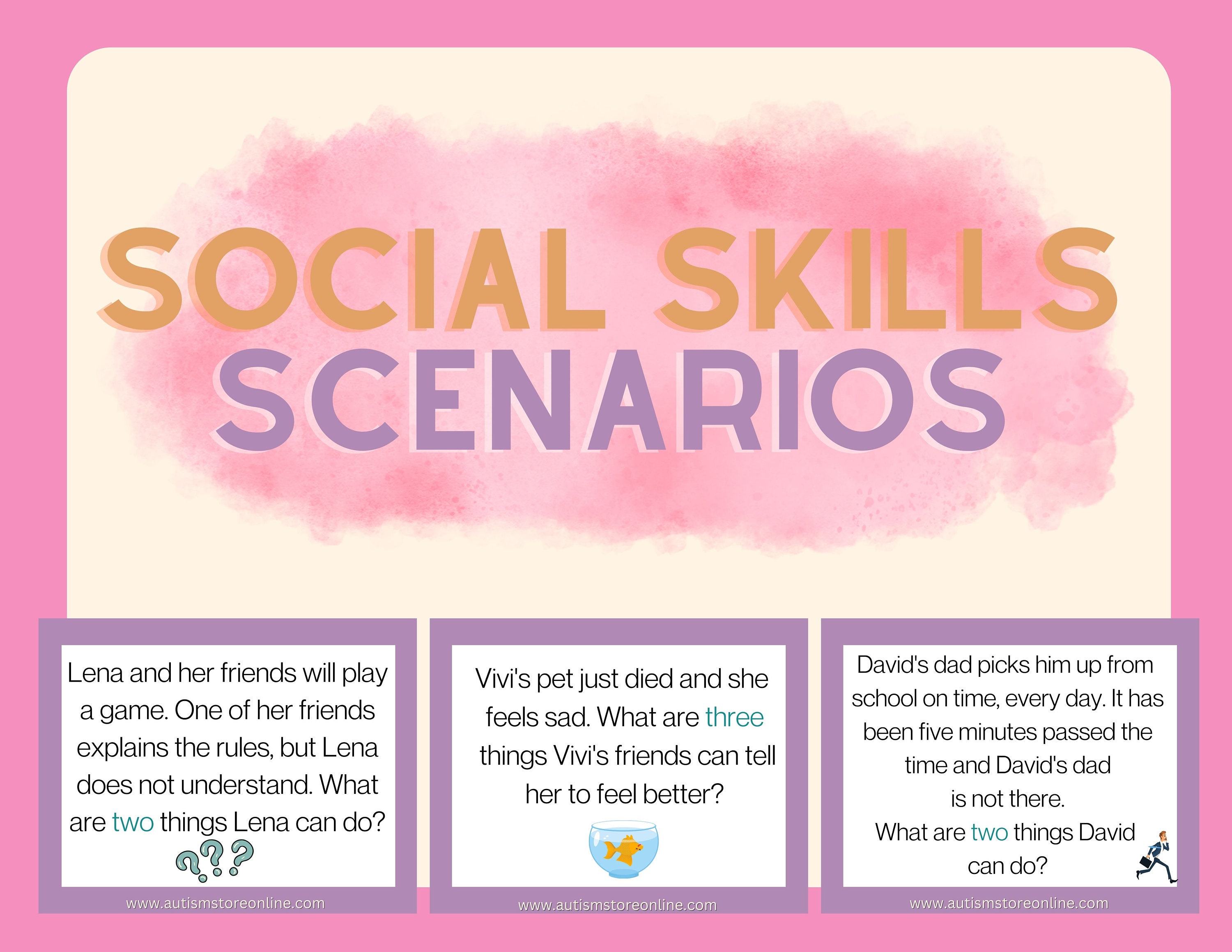 Social Skills Scenarios, Conversation Prompts, Autism, SPED, Special ...