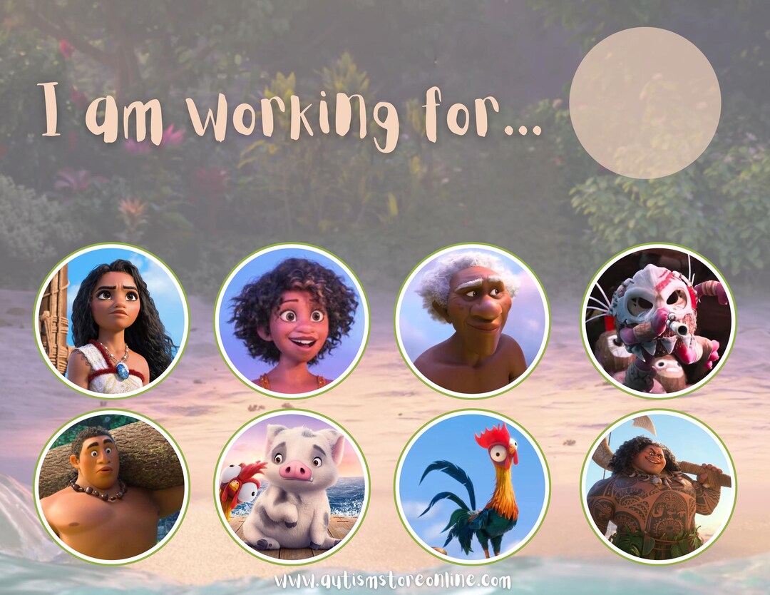 Moana 2 Token Board, Token System, Reinforcement, Autism, Special Needs ...