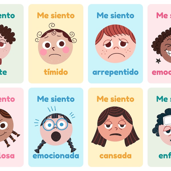 Tarjetas De Las Emociones En Español - Etsy
