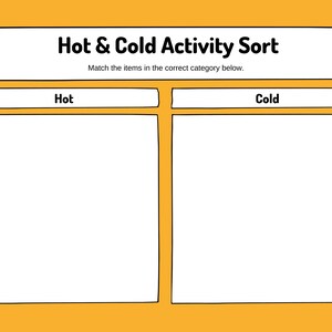 Autism Activity / Hot and Cold Activity / SPED / Special Education ...