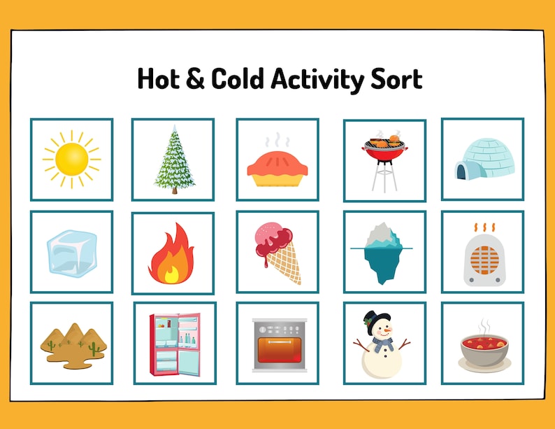 Autism Activity / Hot and Cold Activity / SPED / Special Education ...