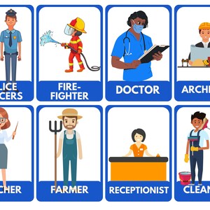 Jobs Flashcards, Professions, Jobs Vocabulary, Autism, SPED, Special ...