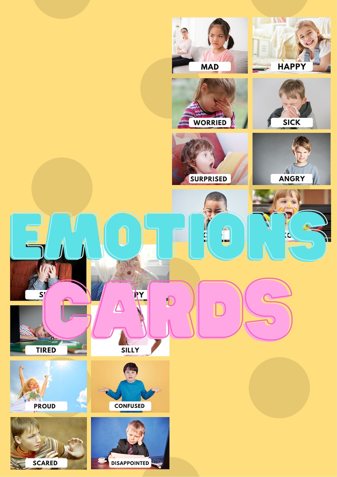 Emotions, Emotions Cards, Feelings, Behavior, ABA, Autism, Special ...