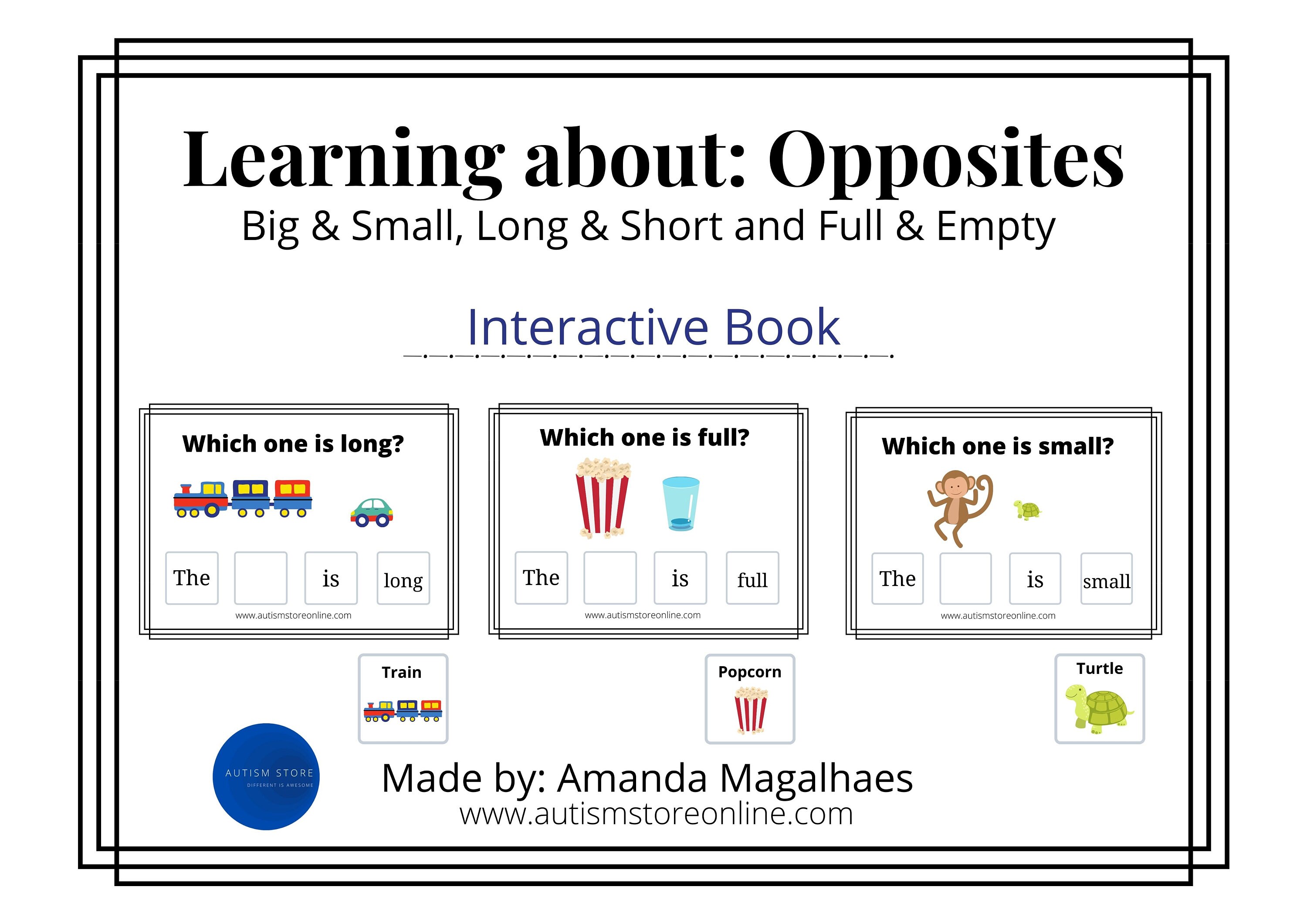 Opposites Interactive Book, SPED, Autism - Etsy