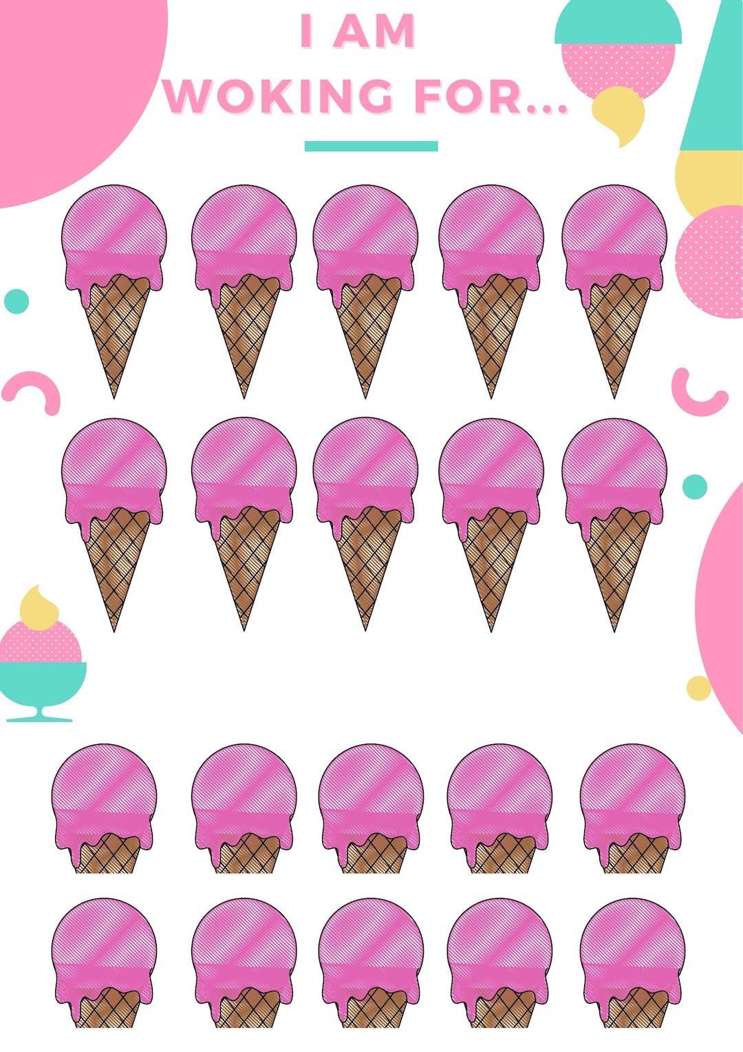 Ice Cream Token Board , Token Chart, Token System, Reinforcement ...