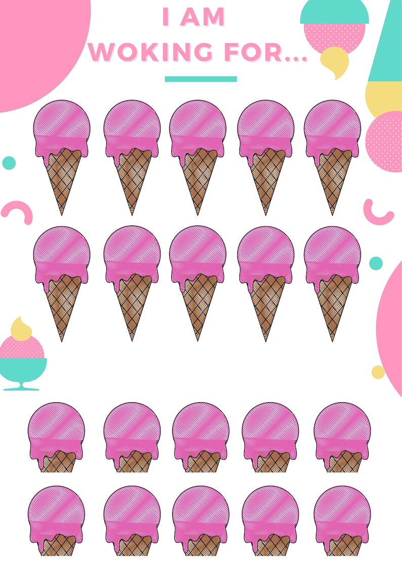 Ice Cream Token Board , Token Chart, Token System, Reinforcement ...