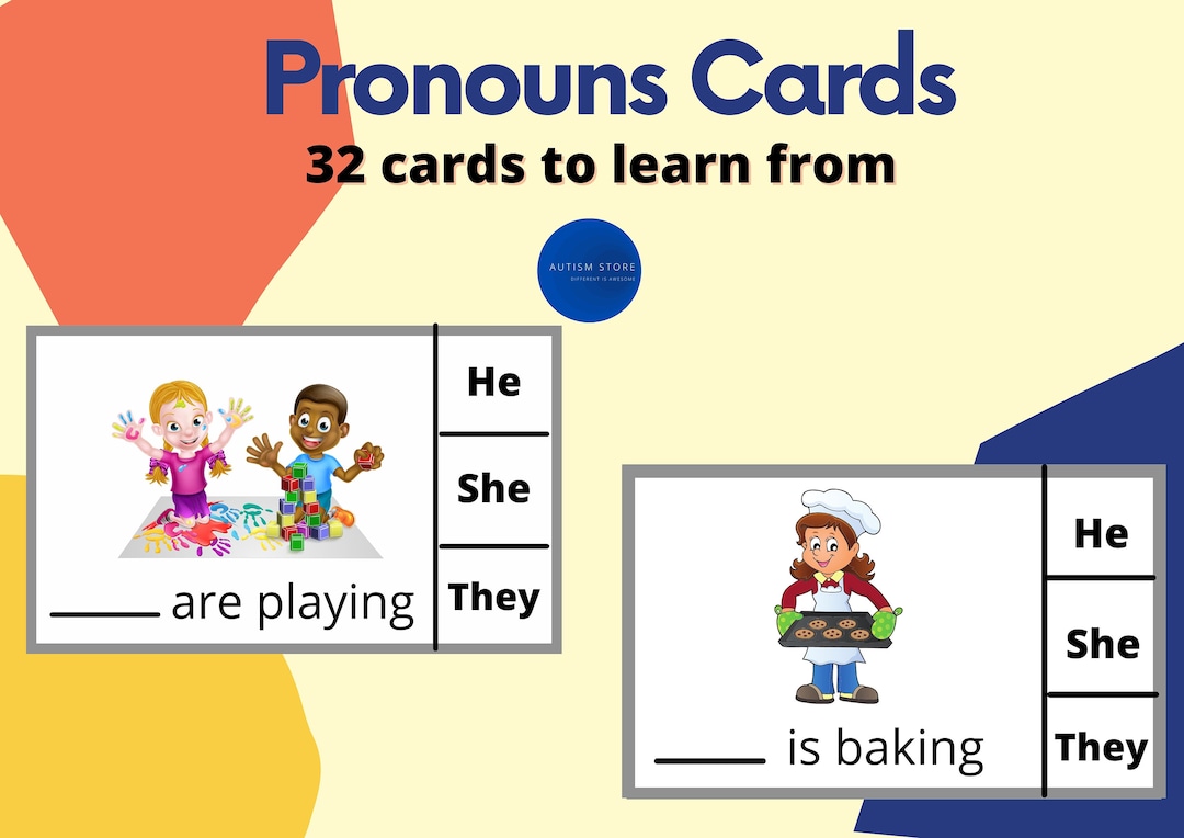 Pronoun Cards, Teaching Pronouns, SPED, Autism, Special Education - Etsy