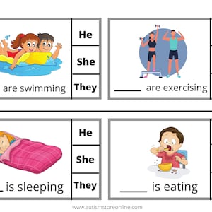 Pronoun Cards, Teaching Pronouns, SPED, Autism, Special Education - Etsy