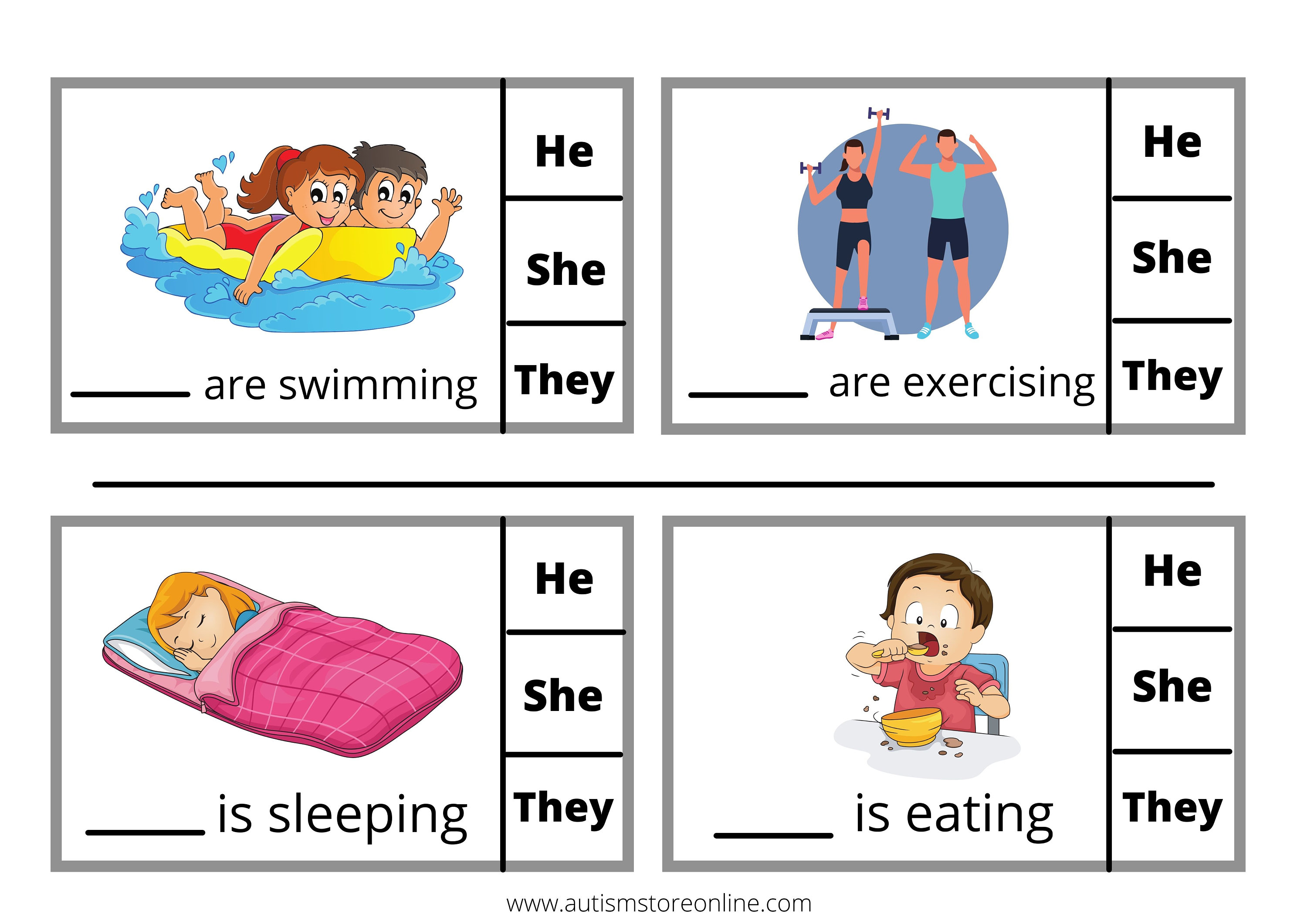 Pronoun Cards, Teaching Pronouns, SPED, Autism, Special Education - Etsy