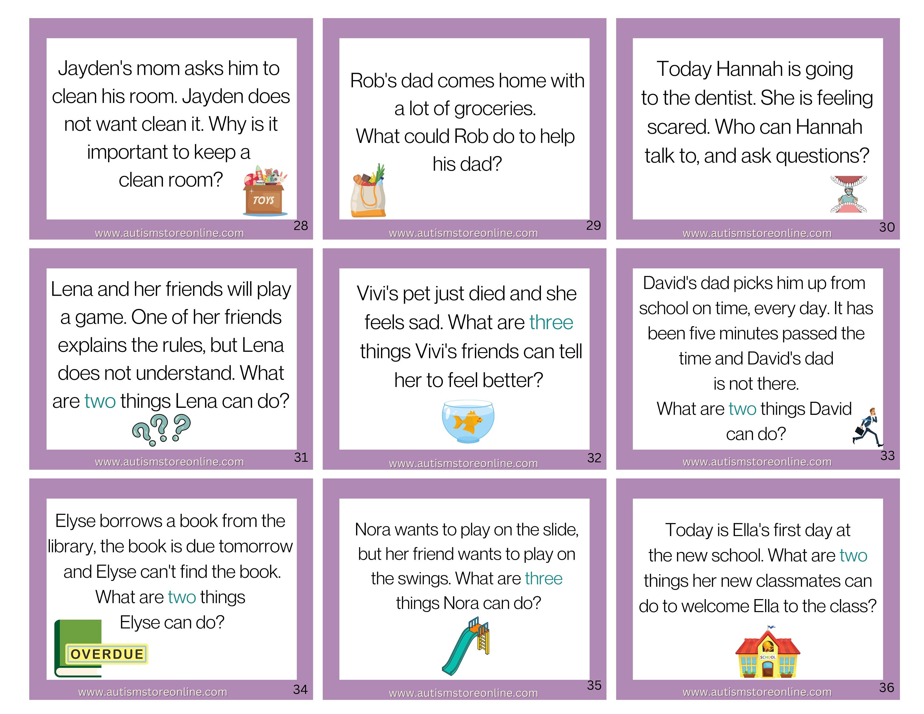 Social Skills Scenarios, Conversation Prompts, Autism, SPED, Special ...