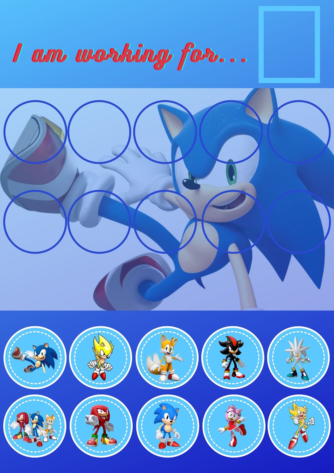 Sonic Token Board, Token Chart, Token Economy, Potty Training, Autism ...