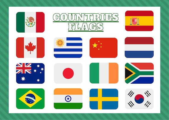Countries Flags / Learning / Geography for Kids / Flags / | Etsy