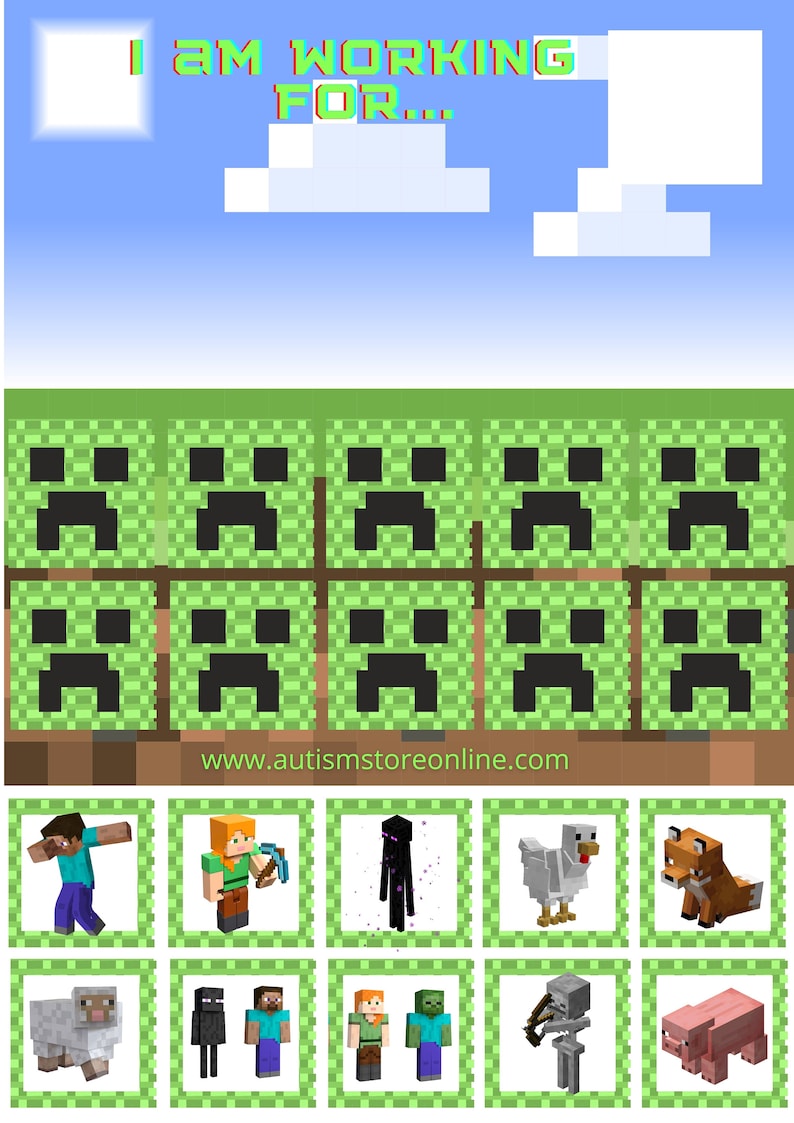 Token Board / Token Chart / Token Economy / Minecraft Token | Etsy