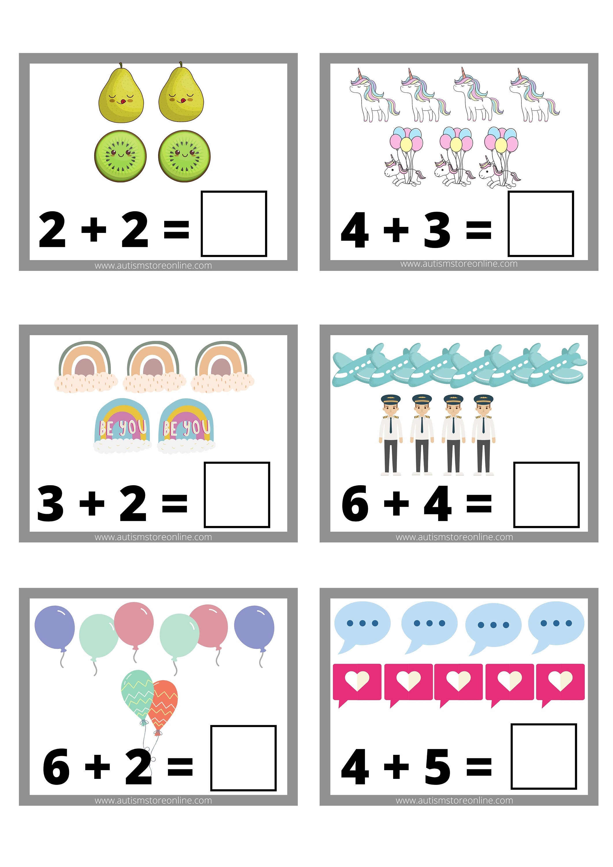 Simple Addition / File Folders / Kindergarten / Autism / SPED - Etsy