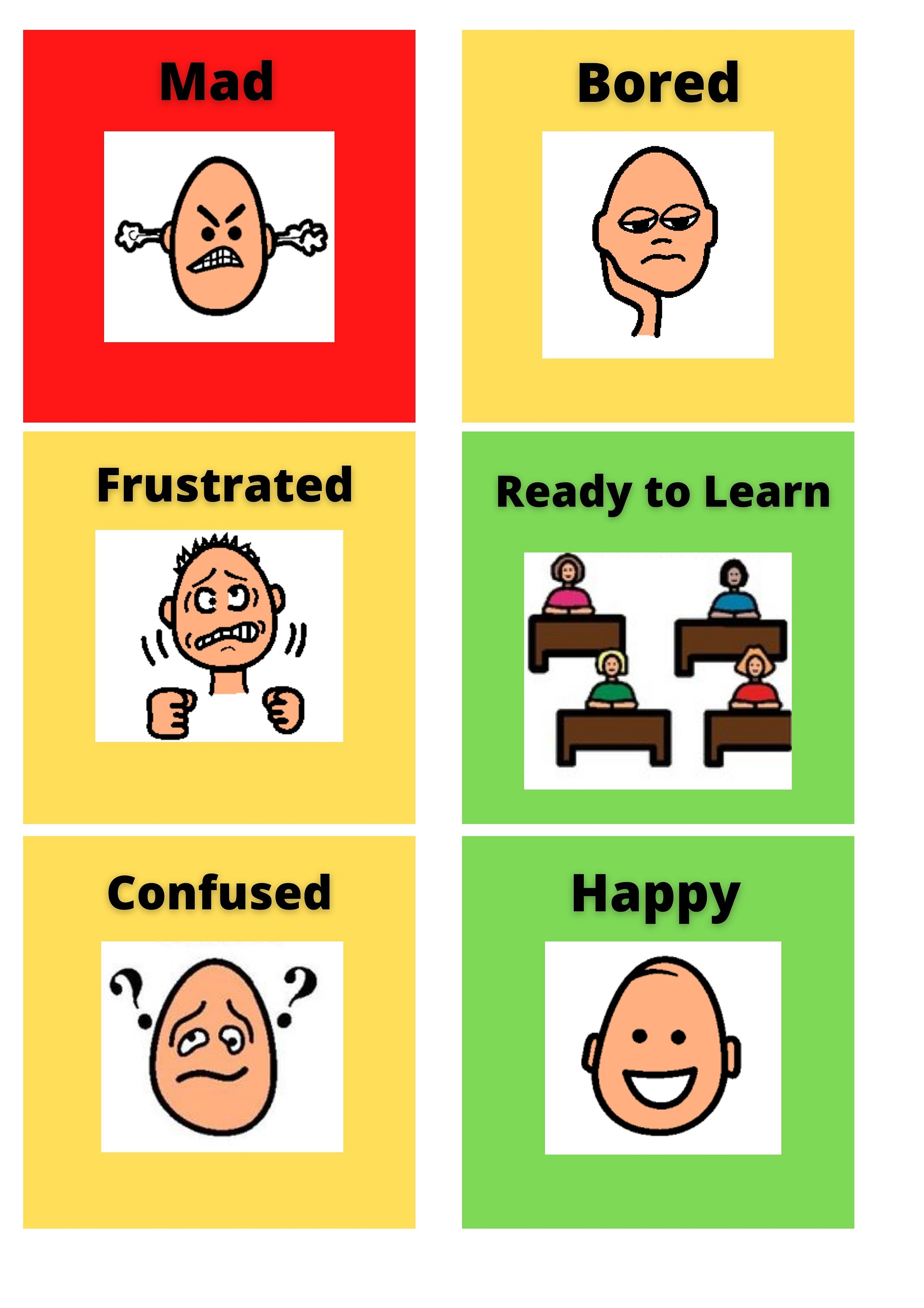 Emotions Check-in, PECS, Zones of Regulation, Autism, Apraxia, SPED - Etsy