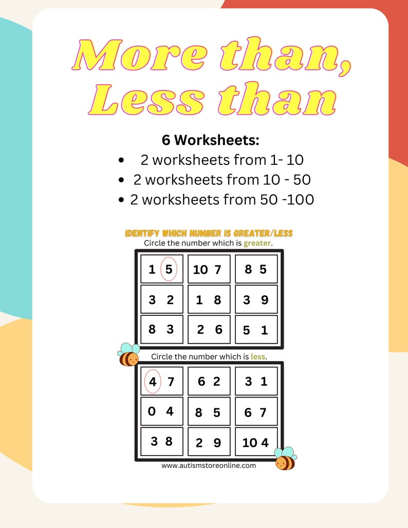 Greater Than, Less Than, Math, Autism, SPED, Special Education Math ...