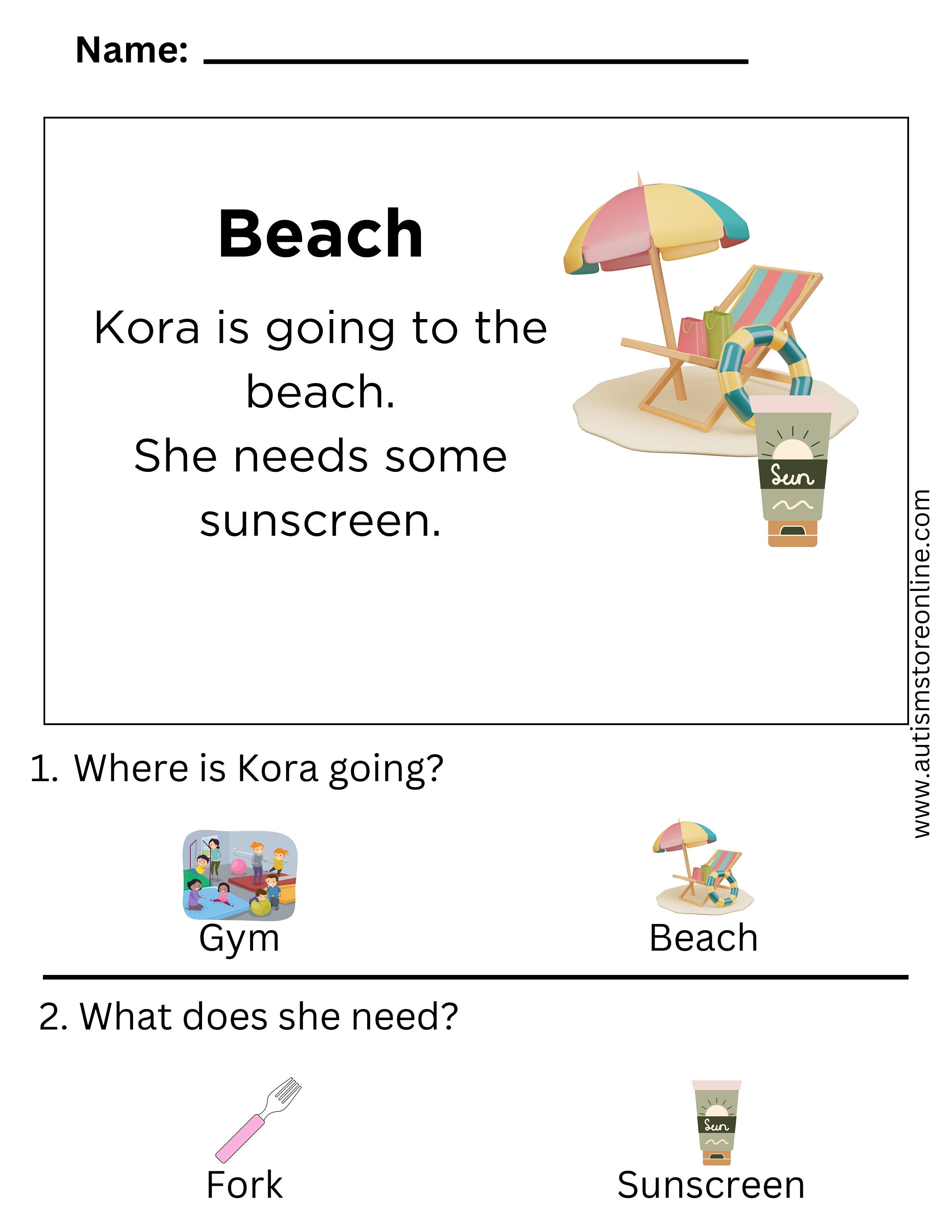 Field of Two Reading Comprehension, Reading Centers, Autism Reading ...