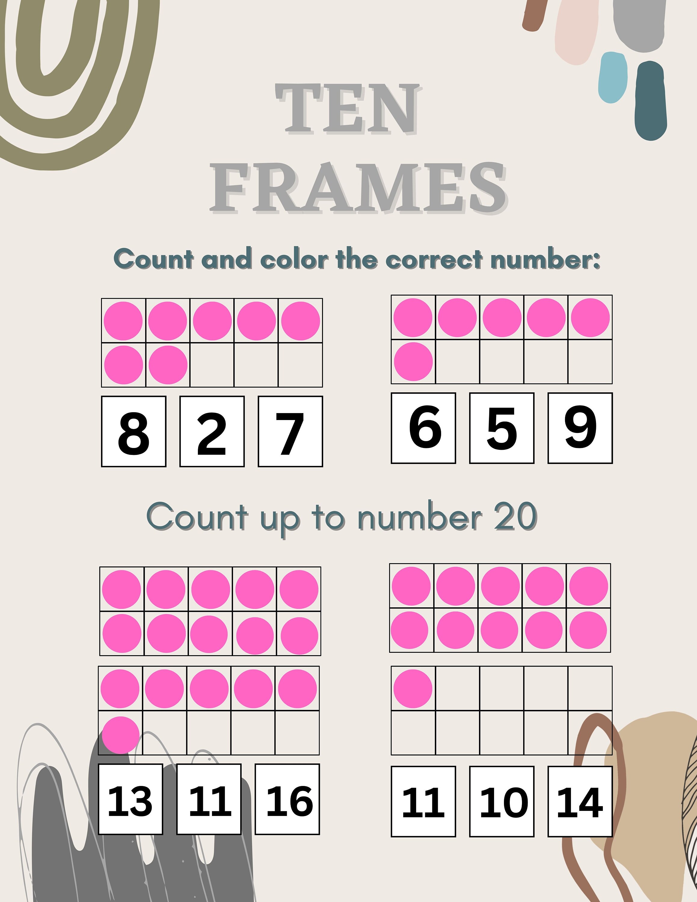 Ten Frame Worksheets, Math, Elementary Math, Special Education, SPED ...