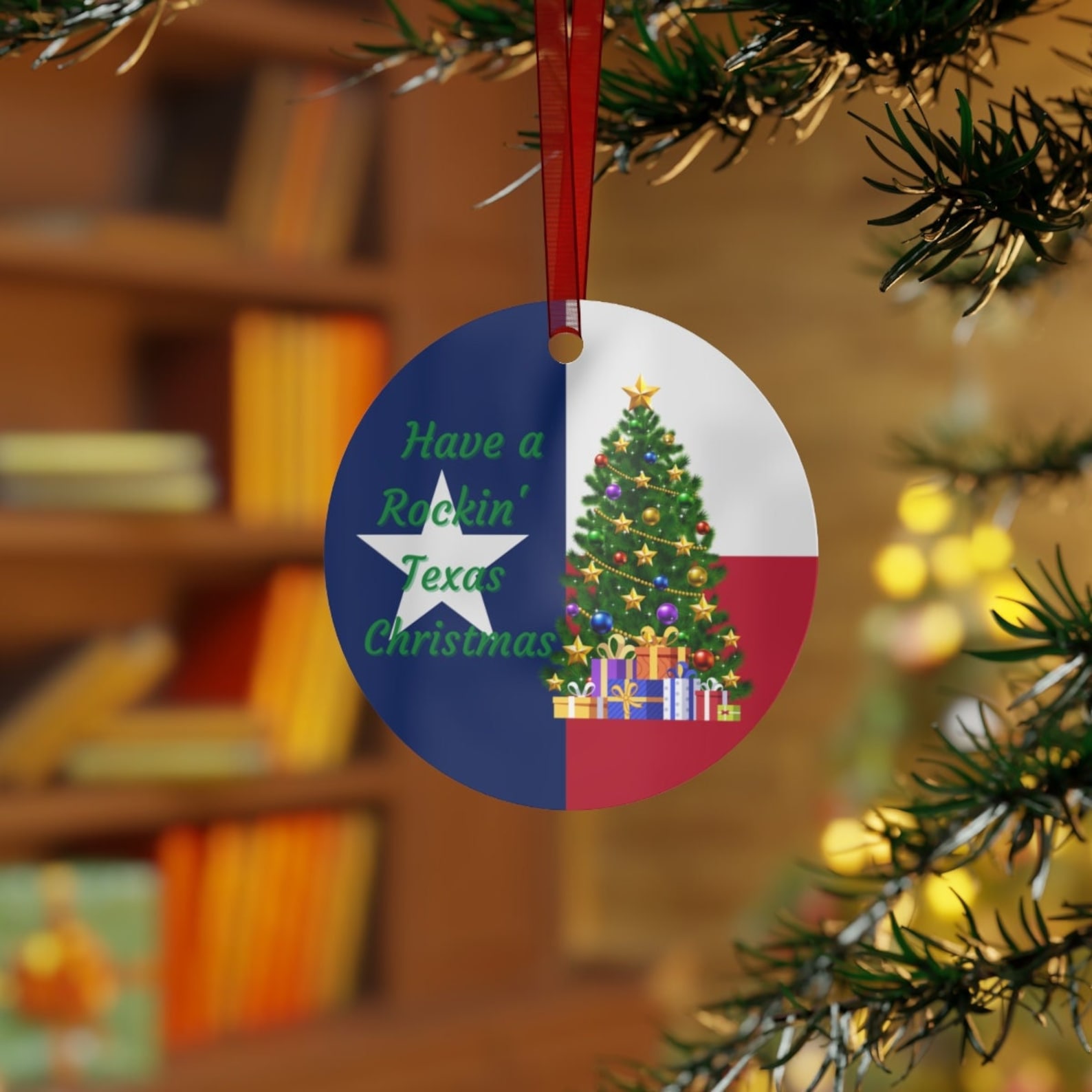 Texas Christmas Ornament – Rockin' Holiday Tree, Texas Flag - Etsy
