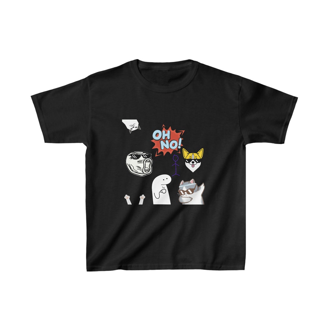 Kids Dapping Cat T-shirt, Kids With Cat Paws, Yellow Dog, Stick Figure ...