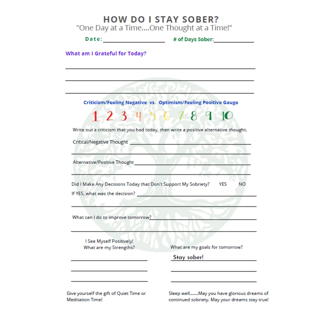 90 Day Sobriety, Gratitude, Recovery Daily Journal Printable 6x9 ...