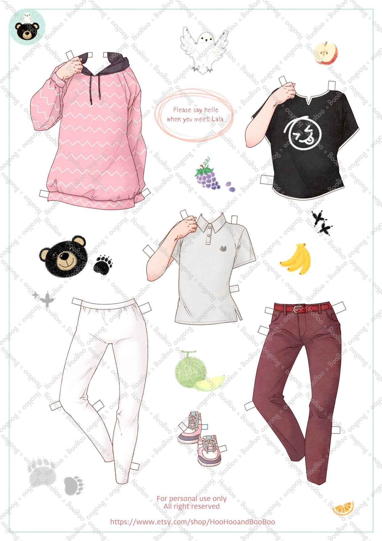 Printable Paper Doll Lala PDF Digital Download-paper Toy-paper Craft ...