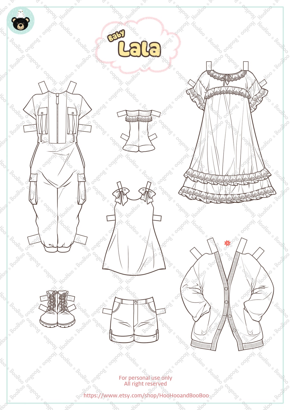Printable Paper Doll Baby Lala PDF Digital Download-paper Toy-paper ...