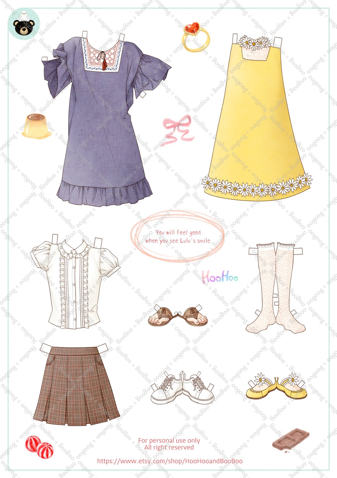 Printable Paper Doll Lulu PDF Digital Download-paper Toy-paper Craft ...
