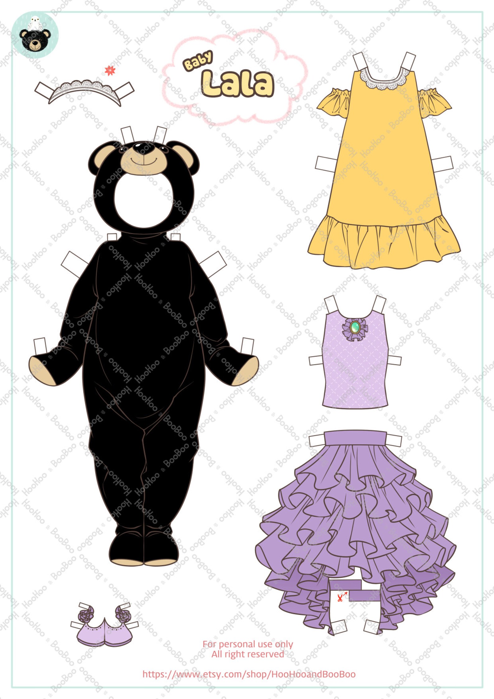 Printable Paper Doll Baby Lala PDF Digital Download-paper Toy-paper ...