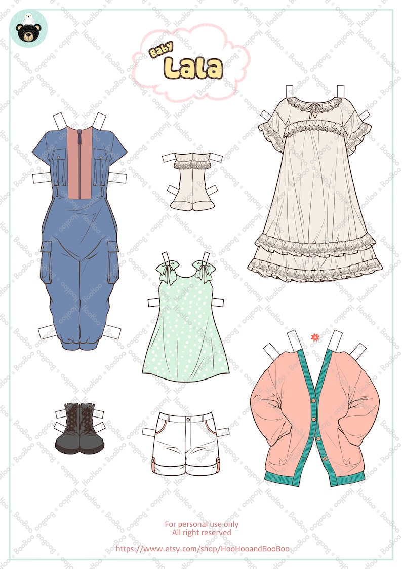 Printable Paper Doll Baby Lala PDF Digital Download-paper Toy-paper ...