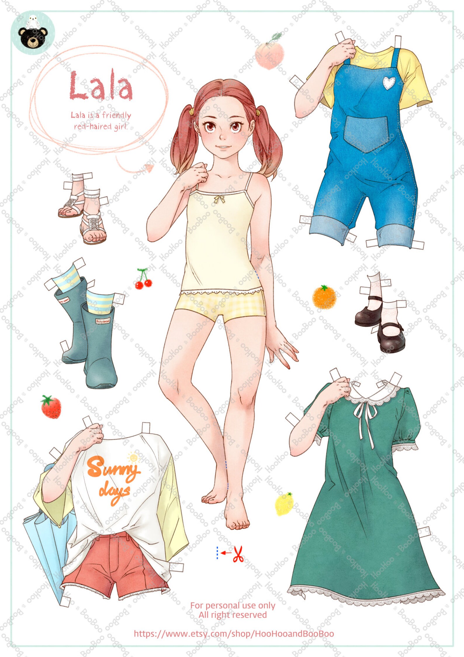 Printable Paper Doll Lala PDF Digital Download-paper Toy-paper Craft ...