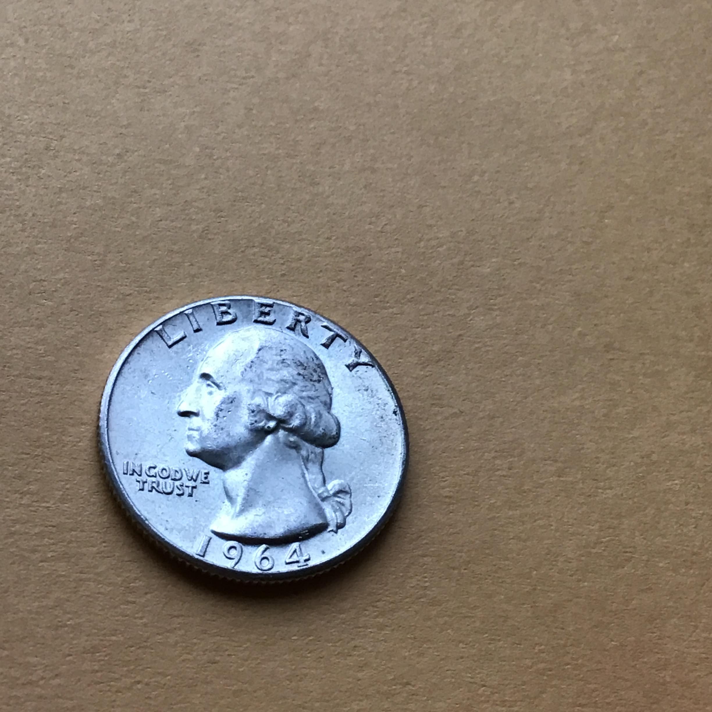 SILVER 1964P 25 Cent, USA Washington Quarter, 25 Cents, 25C. Circulated ...