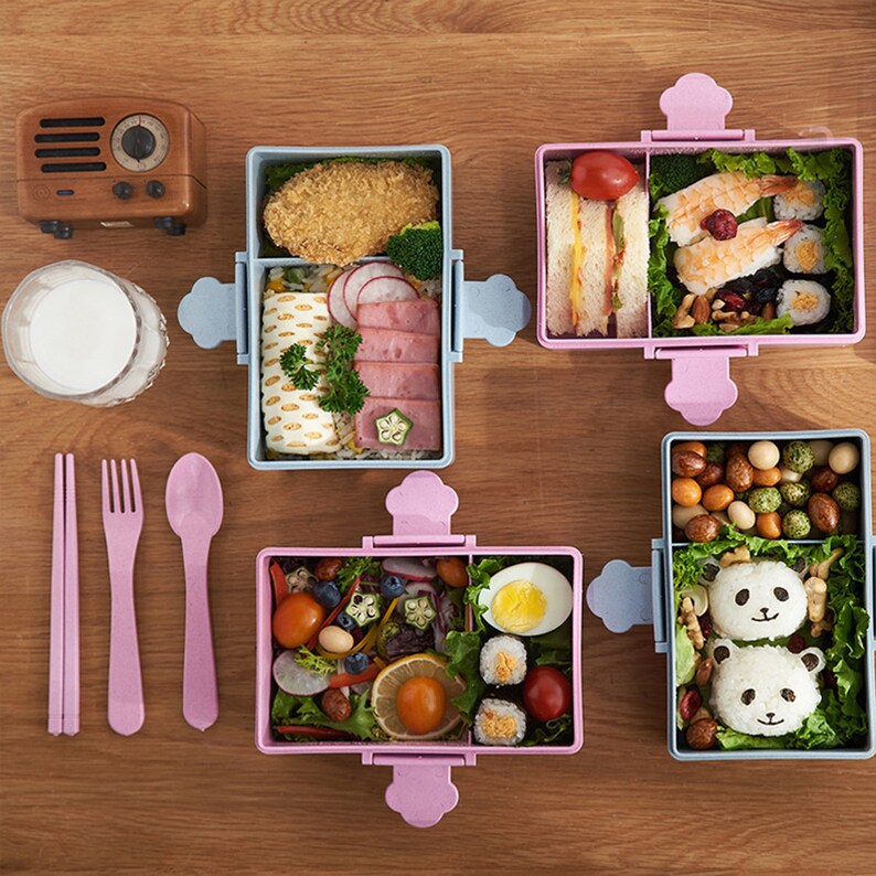 Cute Rabbit Bento Boxeco-friendly Bear Lunch Boxwheat Straw - Etsy