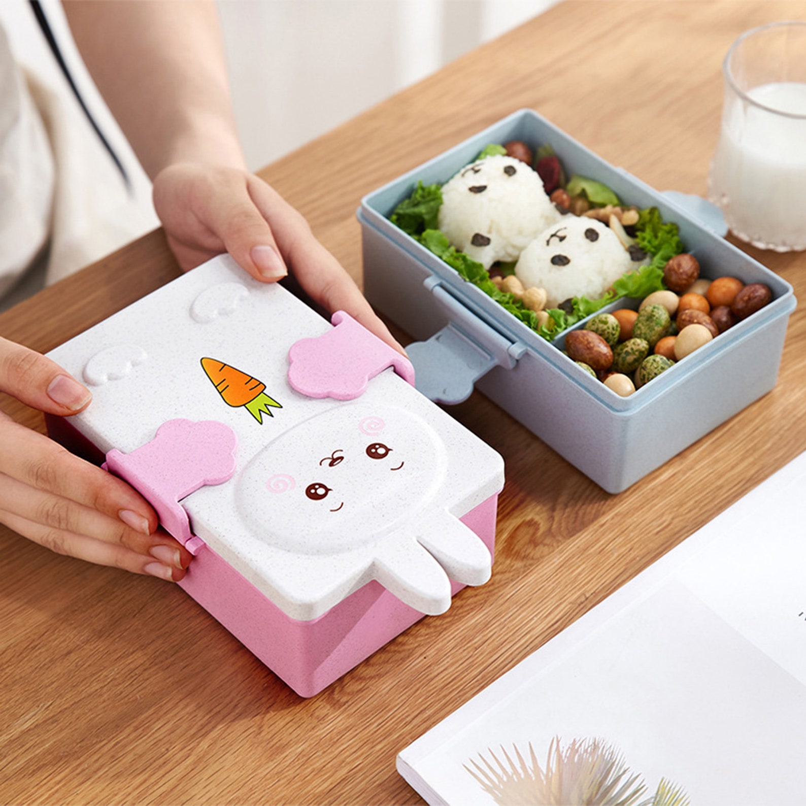 Cute Rabbit Bento Boxeco-friendly Bear Lunch Boxwheat Straw - Etsy