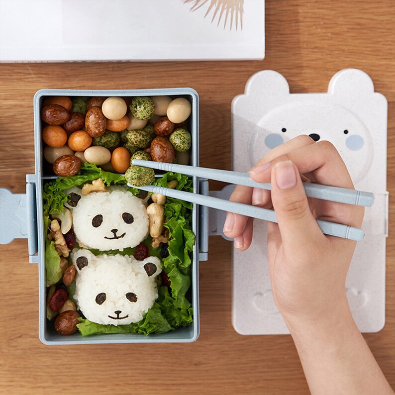 Cute Rabbit Bento Boxeco-friendly Bear Lunch Boxwheat Straw - Etsy