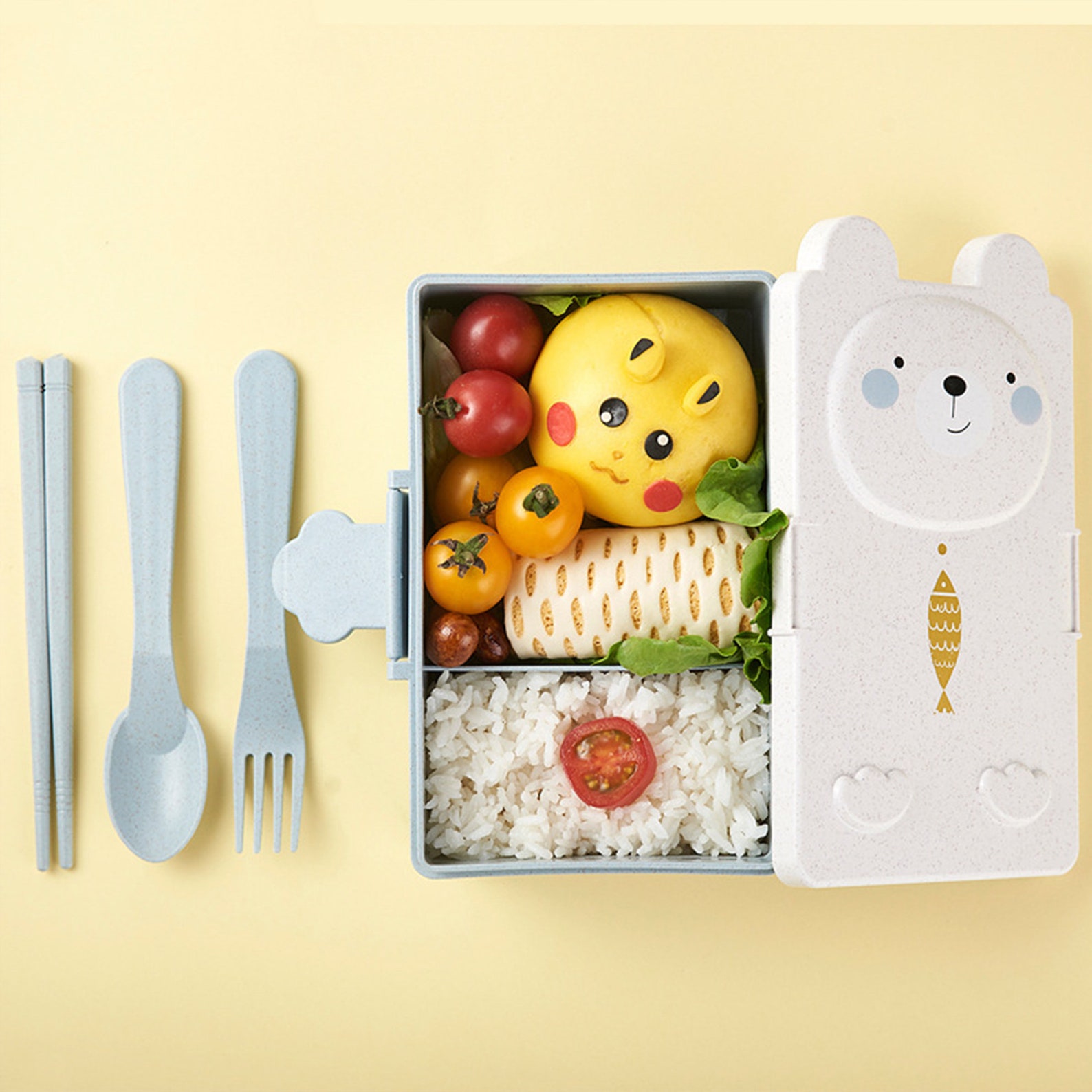 Cute Rabbit Bento Boxeco-friendly Bear Lunch Boxwheat Straw - Etsy