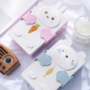 Cute Rabbit Bento Boxeco-friendly Bear Lunch Boxwheat Straw - Etsy
