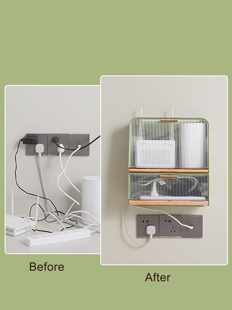 Wall Mounted Wifi Router Storage Box With Lid Router Etsy