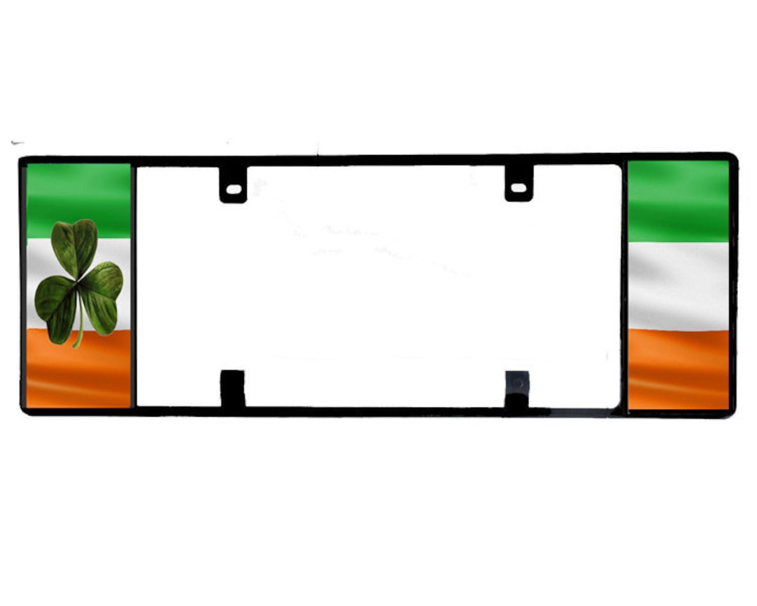 Irish Clover Flag License Plate Picture Frame, Street Legal, UV ...