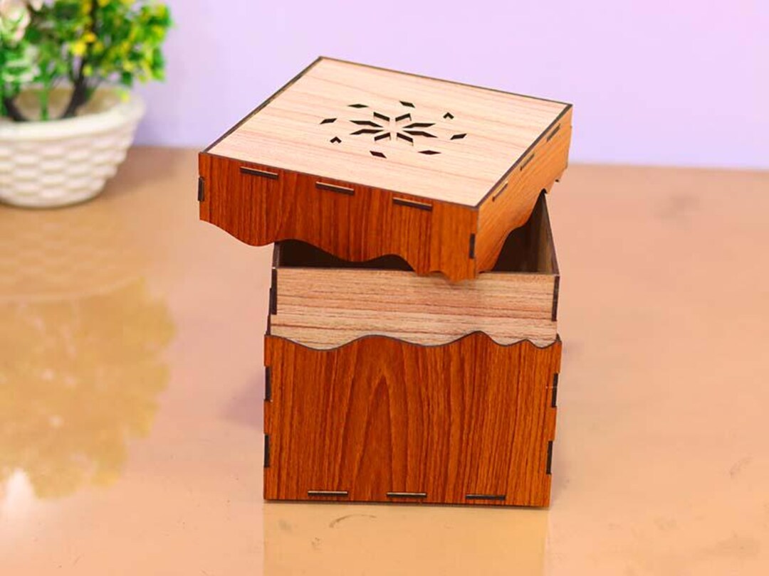 Laser Cut Storage Box Template Wood Packaging Box - Digital Laser ...