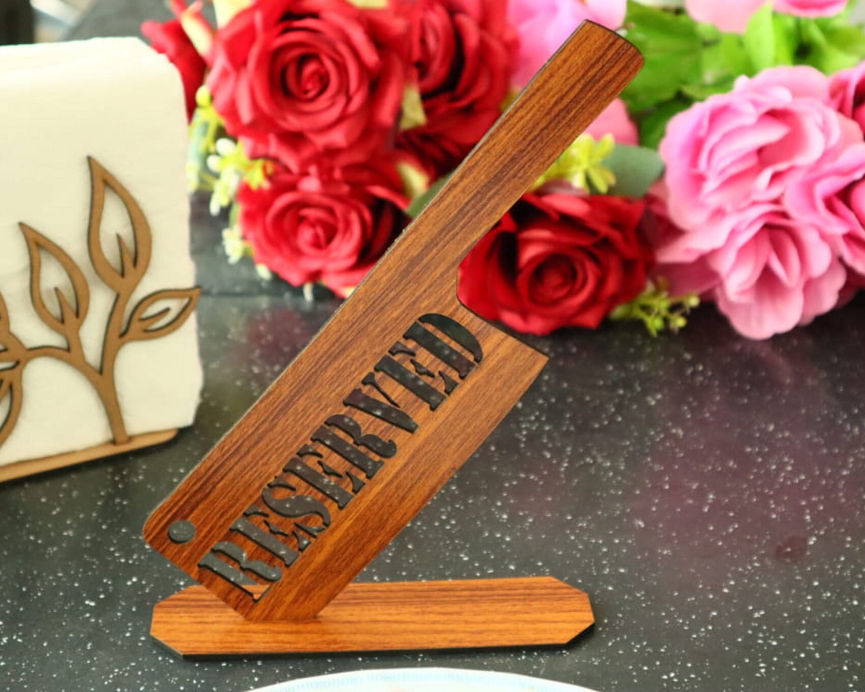 Laser Cut Wooden Reserved Sign for Table 3 Mm, Kitchenware, Reserved ...