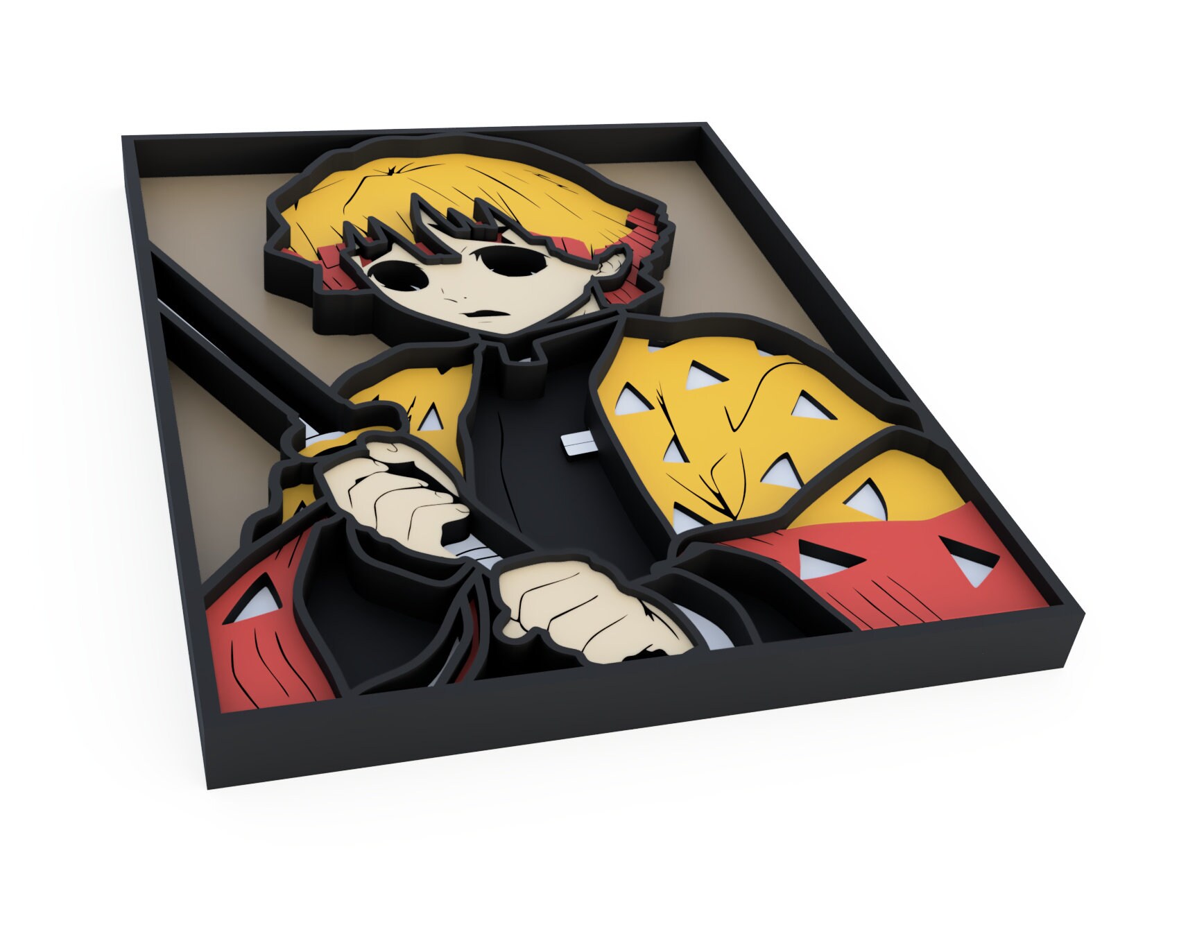Zenitsu Agatsuma Multilayer Laser Cut / Multilayer Anime Laser Cut ...