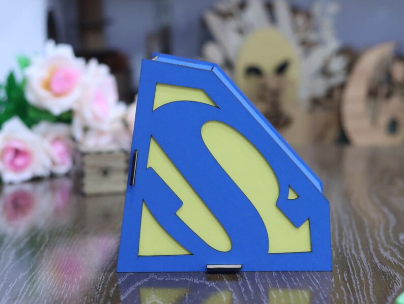Super Papa Gift Box, Superman 3mm Laser Cut, Cnc Glowforge Stencils ...