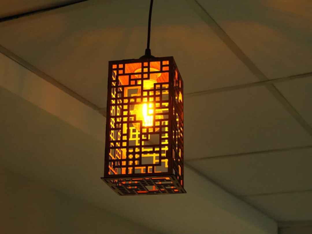 File for Laser Cut Wooden Pendant Light - Ceiling Lamp, Glowforge Files ...