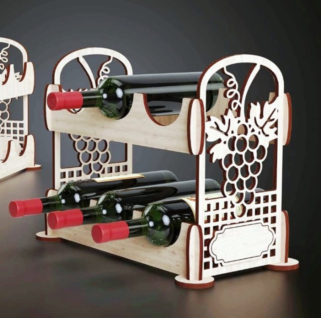 Wine Rack, Wine Stand for Laser Cutting, Wine Box, Wine Box, 6mm ...