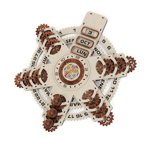 Calendar Clock With Gears for Cnc Laser Cutting, Perpetual Calendar and ...
