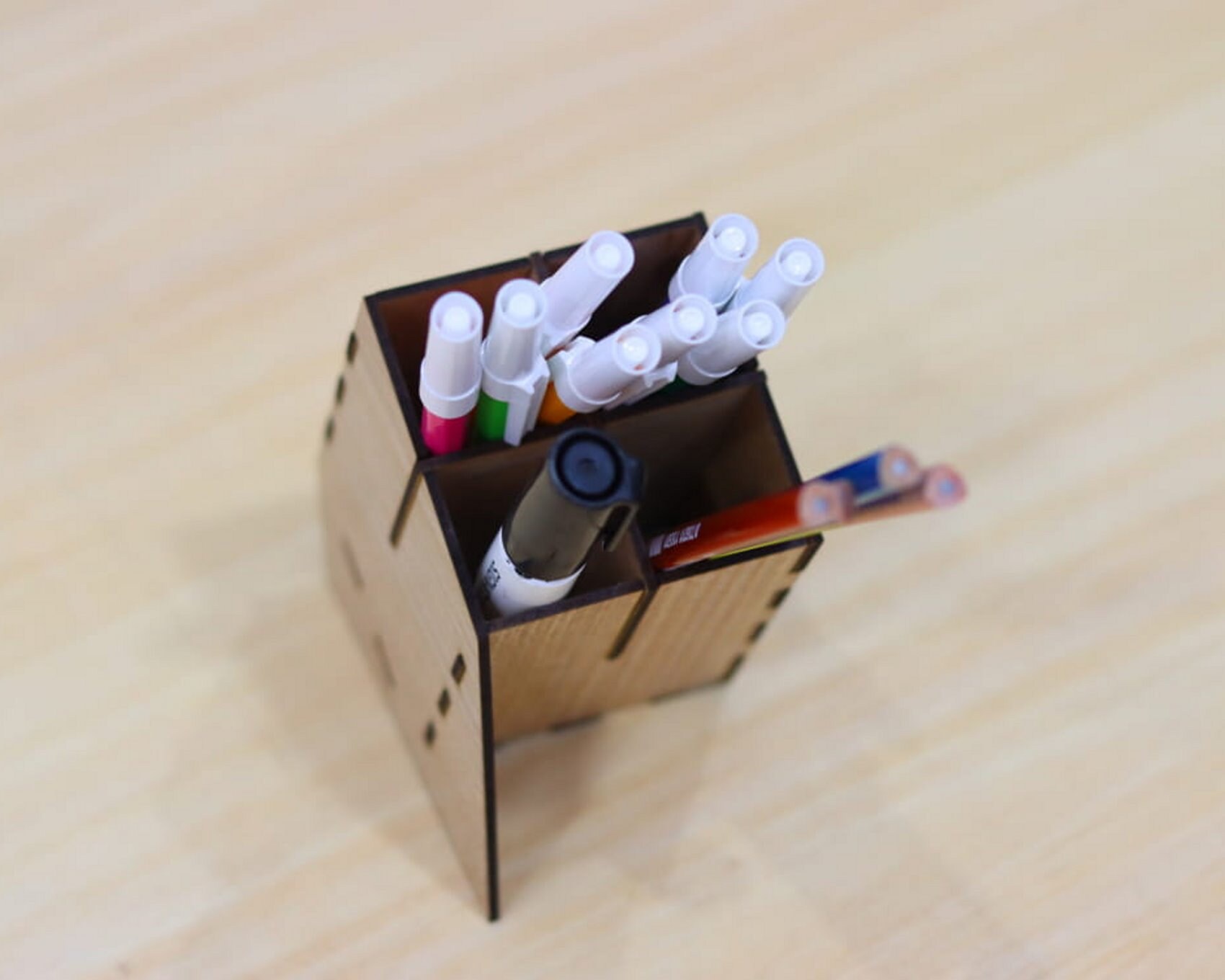 3mm Laser-cut Contemporary Style Pencil Holder, Digital Design for ...