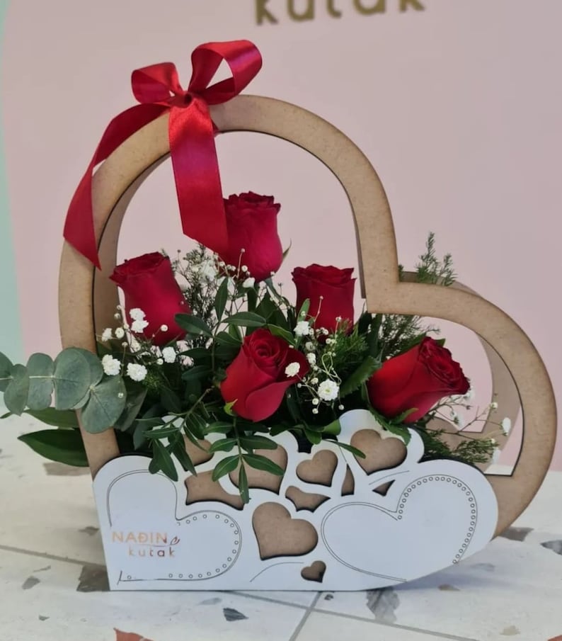 Flower Basket, Laser Cut File, Cnc Cut Template for 3mm Thickness ...