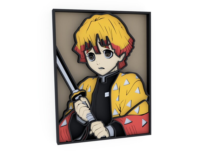 Zenitsu Agatsuma Multilayer Laser Cut / Multilayer Anime Laser Cut ...